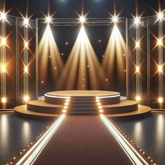 Szablon Brown Neon Golden Spotlight Stage Instagram Post | PosterMyWall