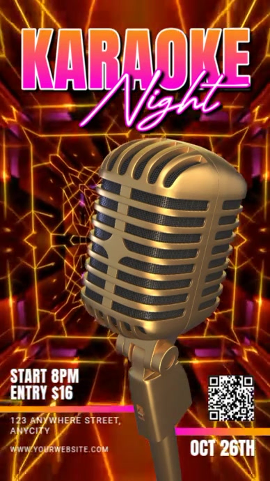Plantilla de Brown Neon Karaoke Night Instagram Story | PosterMyWall