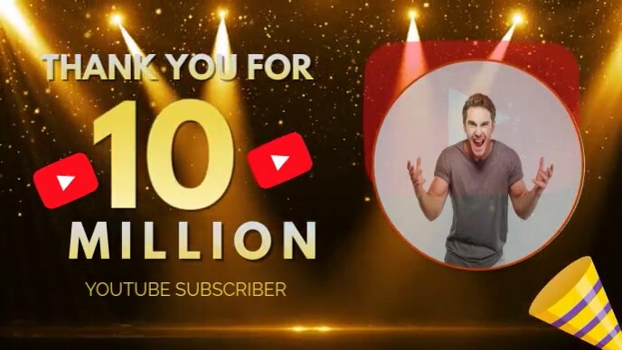 Brown Neon Thanks For 10 Million Subscriber Youtube Thumbnail Template ...