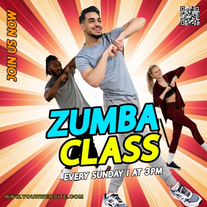 Copy of Brown Neon Zumba Classes Pos Instagram | PosterMyWall