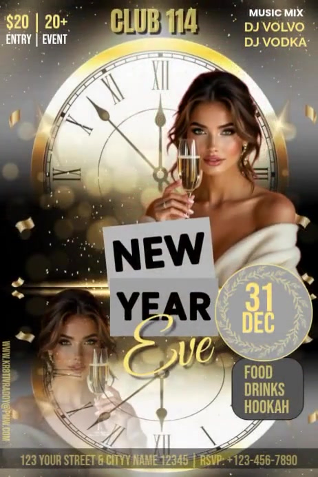 Brown New Year Eve Poster Template | PosterMyWall