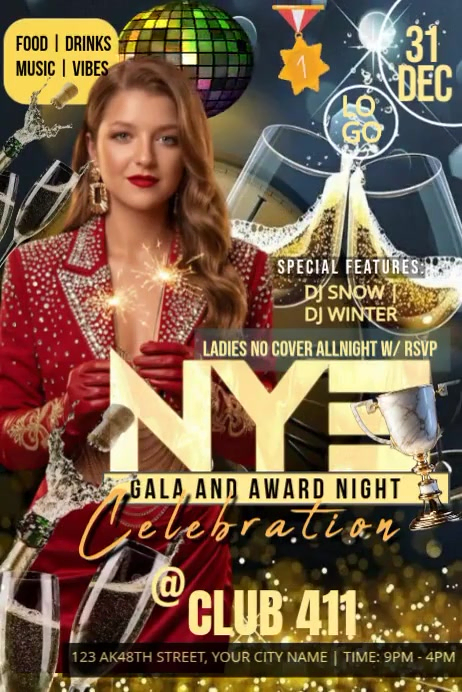 Brown New Year Eve Poster Template | PosterMyWall