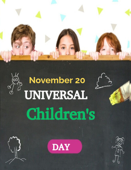 Plantilla de Brown November 20 Universal Children's Day Flyer (us ...