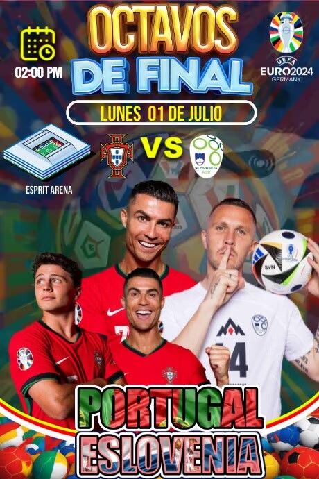 Brown Octavos De Final Euro Copa 2024 Póster Template | PosterMyWall