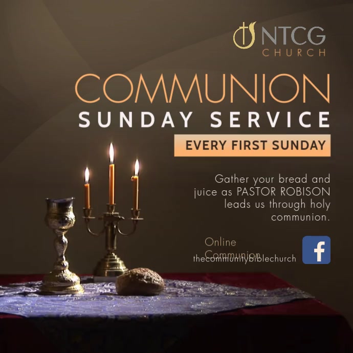Brown online communion service instagram vide Template | PosterMyWall