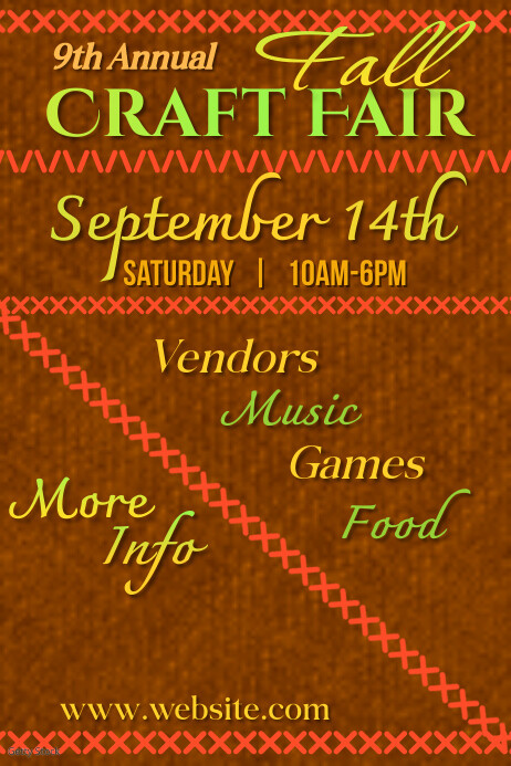 Modèle Brown/Orange Typography Craft Fair Poster | PosterMyWall