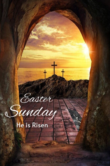 Brown Pastel Easter Sunday Poster Template | PosterMyWall