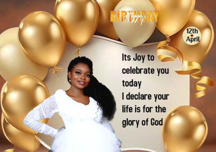 Brown Pastel Happy Bir A5 Template | PosterMyWall