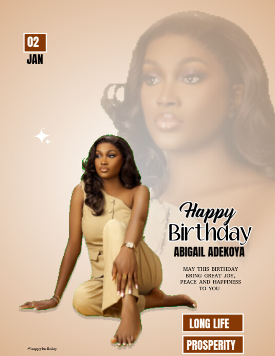 Brown Pastel Happy Birthday Design Flyer (us Letter) Template | PosterMyWall