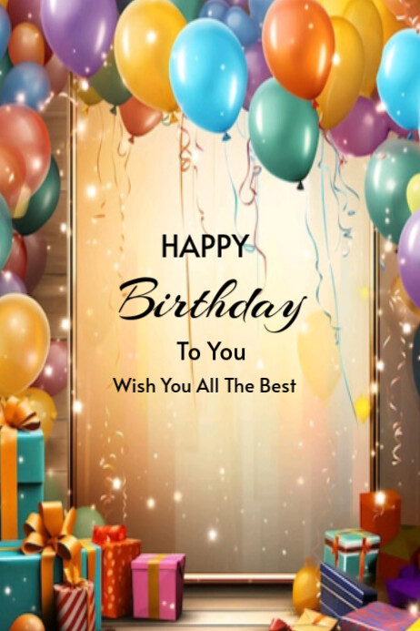 Modèle Brown Pastel Happy Birthday To You Poster | PosterMyWall