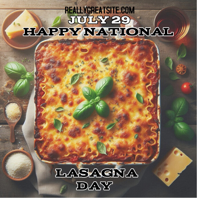 Copy of Brown Pastel Happy National Lasagna Day Insta | PosterMyWall