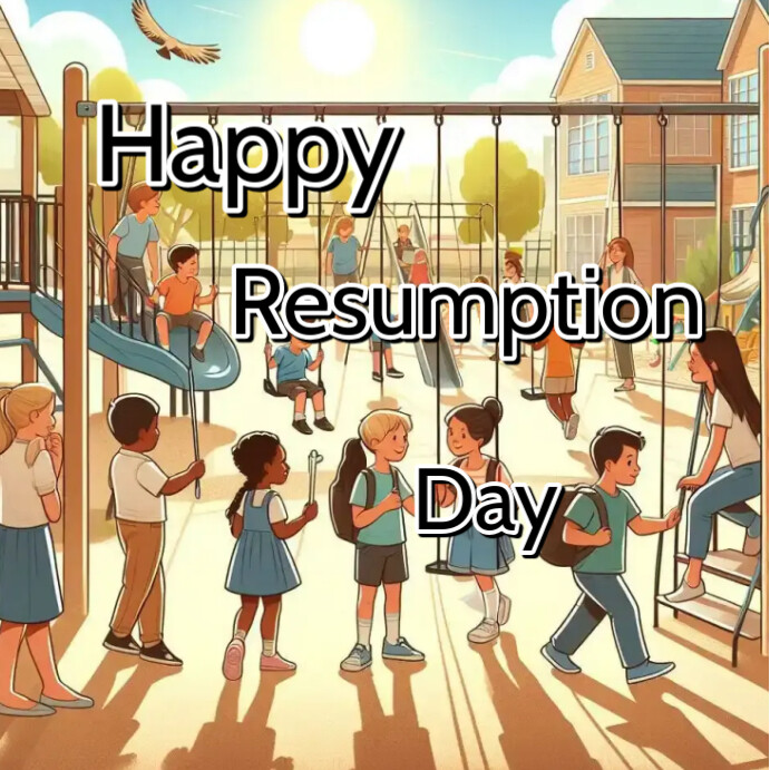 Copy of Brown Pastel Happy Resumption Day Instagram Post | PosterMyWall