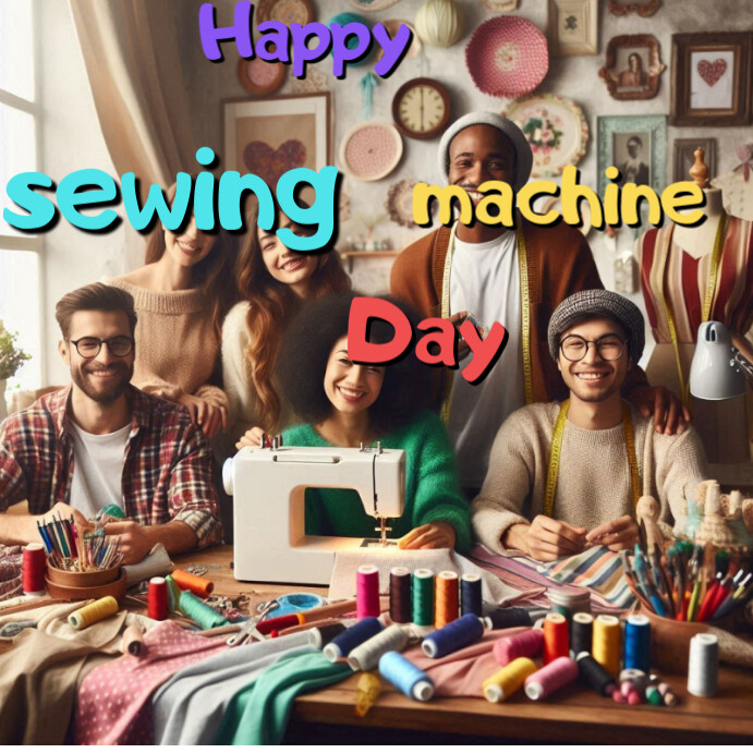 Copy of Brown Pastel Happy Sewing Machine Day Instagram Post | PosterMyWall