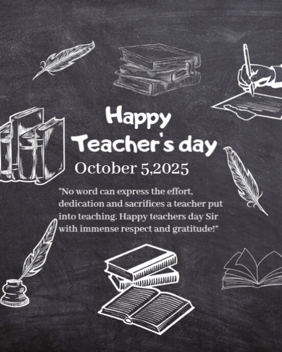Brown Pastel Happy Teacher's Day October 5th 2025 Instagram Portrait ...