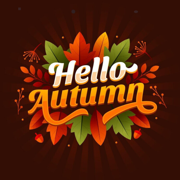 Plantilla de Brown Pastel Hello Autumn Instagram Post | PosterMyWall