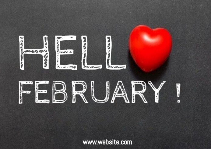 Brown Pastel Hello February, Happy New Month Postcard Template | PosterMyWall