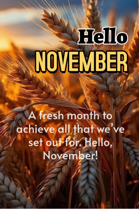 Copy of Brown Pastel Hello November Poster | PosterMyWall