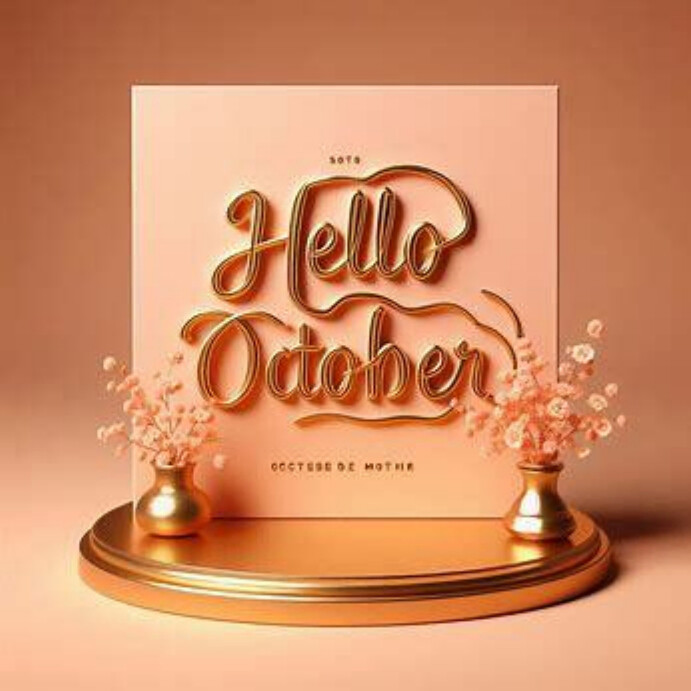 Plantilla de Brown Pastel Hello October Instagram Post | PosterMyWall