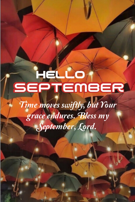 Brown Pastel Hello September Banner 4' × 6' Template | PosterMyWall