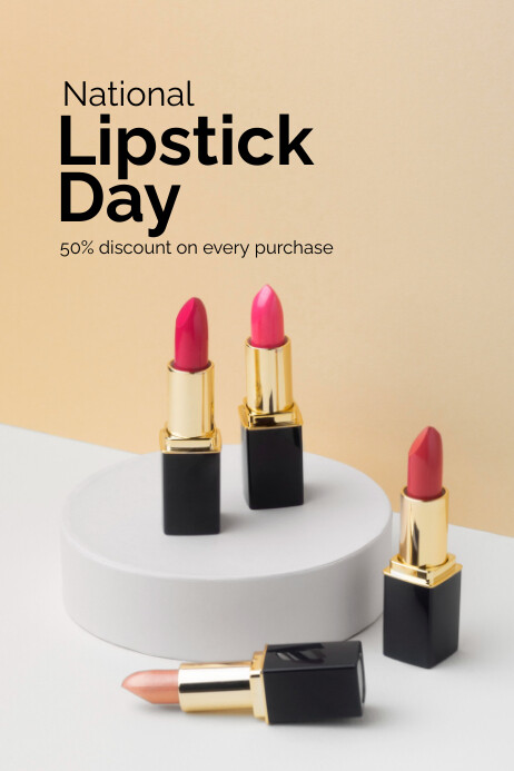 Brown Pastel Lipstick Day Design Poster Template | PosterMyWall