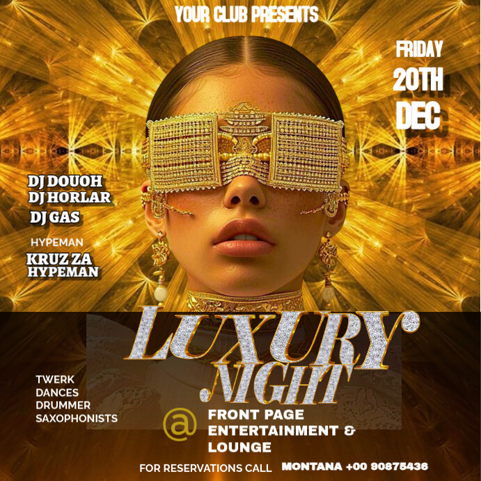 Brown Pastel Luxury Night Party Instagram Post Template | PosterMyWall