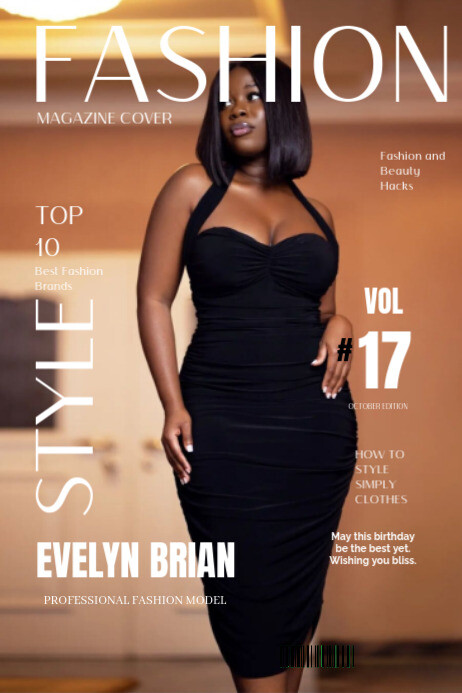 Brown Pastel Magazine Cover Model Poster Template | PosterMyWall