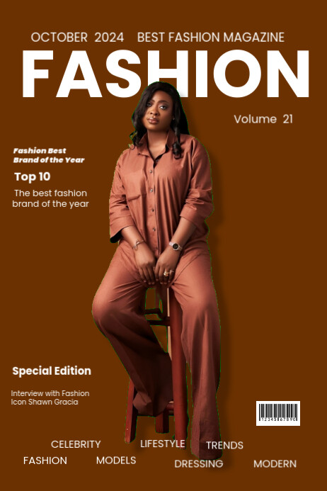 Brown Pastel Magazine Cover Templates Poster | PosterMyWall
