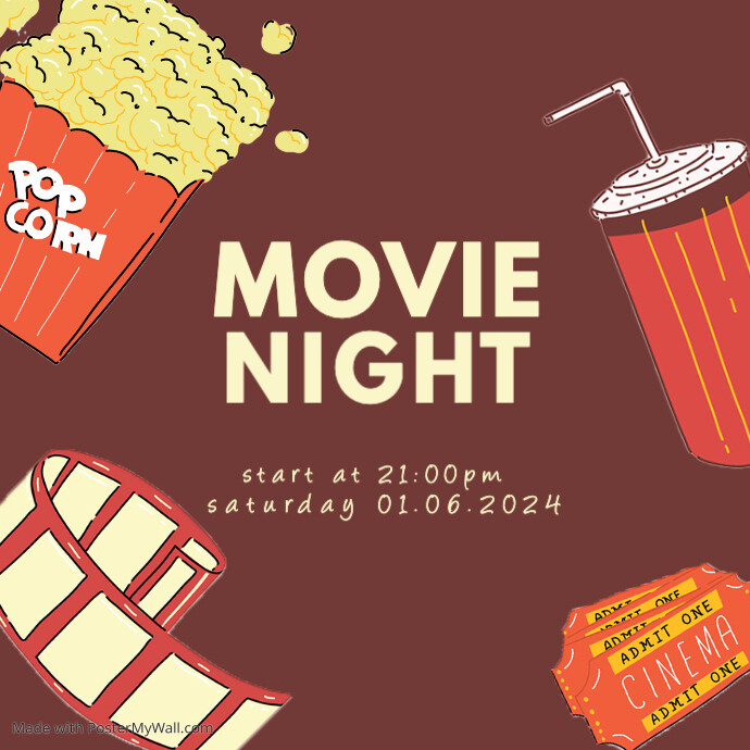 Copy of Brown Pastel Movie Night Instagram Post | PosterMyWall