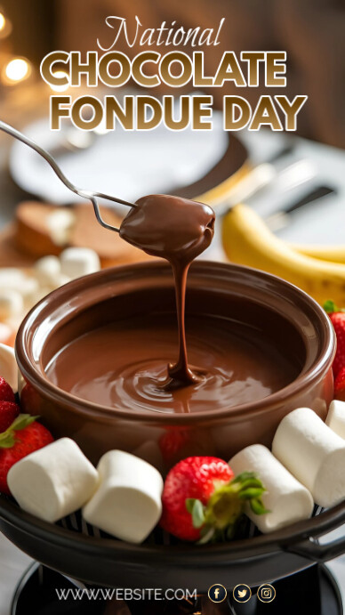 Brown Pastel National Chocolate Fondue Day Instagram Story Template ...