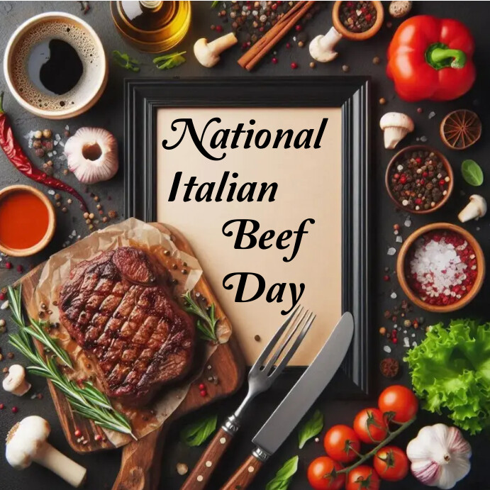 Plantilla de Brown Pastel National Italian Beef Day Instag | PosterMyWall