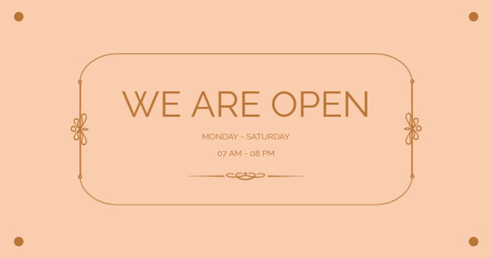 Copy of Brown Pastel Pastel Chocolate We Are Open Fac | PosterMyWall