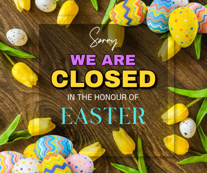 Brown Pastel Sorry We Are Closed Easter Wishes Medium Rectangle ...