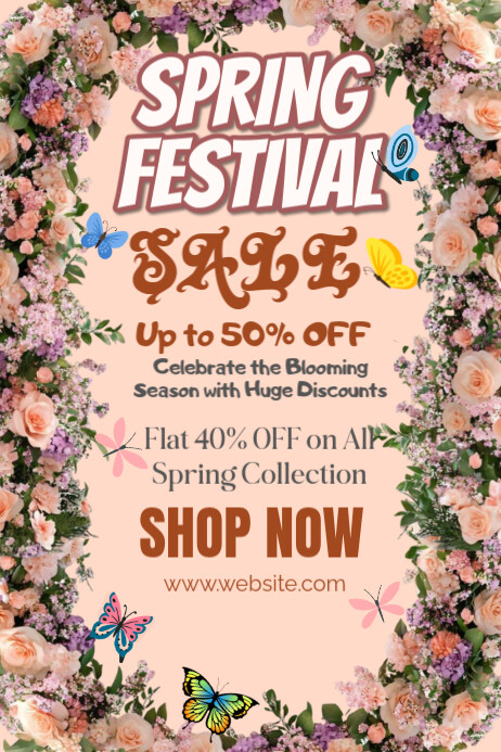 Copy of Brown Pastel Spring Festival Sale Poster | PosterMyWall