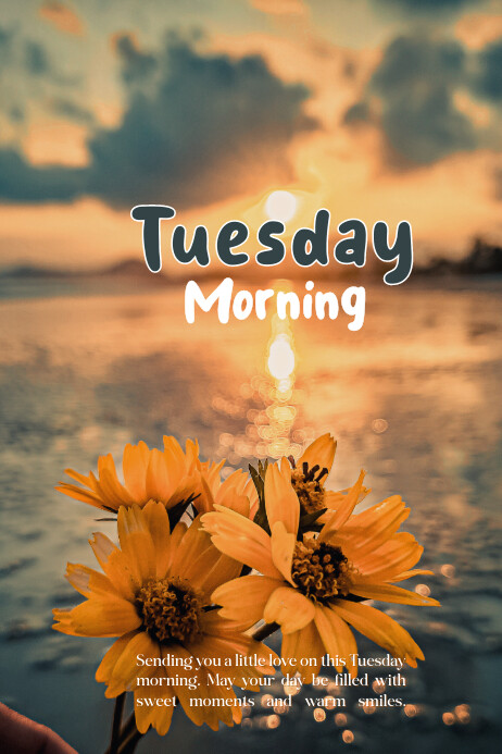 Brown Pastel Tuesday Morning Banner 4' × 6' Template | PosterMyWall
