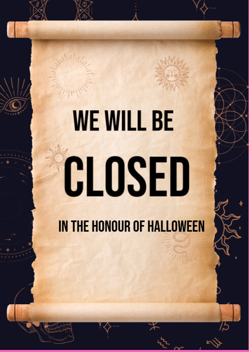 Modèle Brown Pastel We Will Be Closed Posters A4 | PosterMyWall