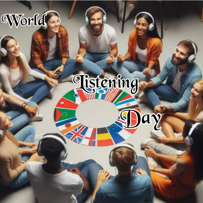 Plantilla de Brown Pastel World Listening Day Instagram P | PosterMyWall