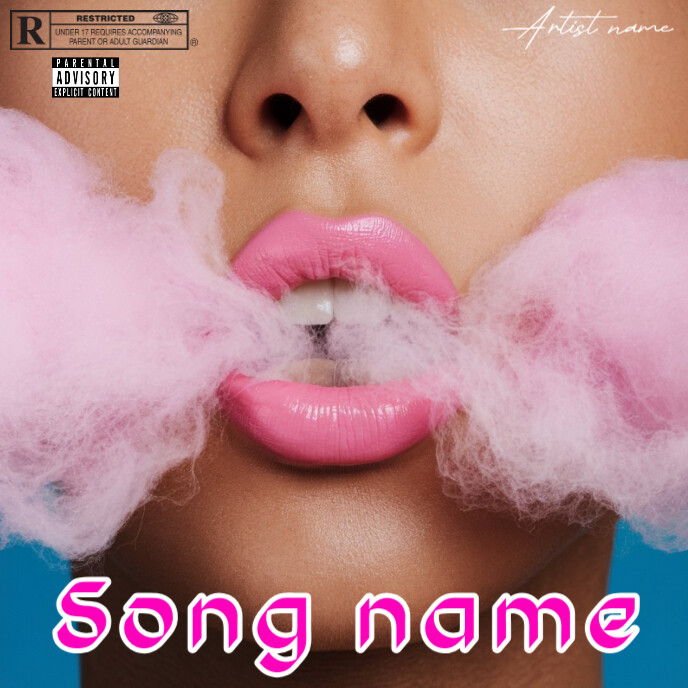 Brown Pink Lips Cotton Candy Album Cover Template | PosterMyWall