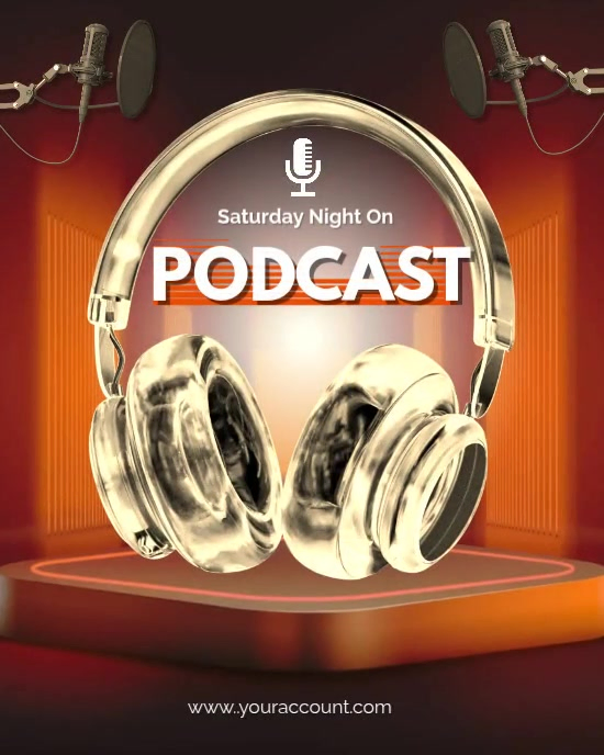 Plantilla de Brown Podcast Promotion Instagram Portrait Video ...