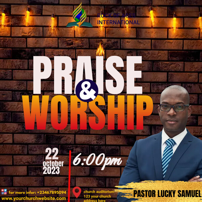 Modèle Brown Praise And Worship Instagram Post | PosterMyWall