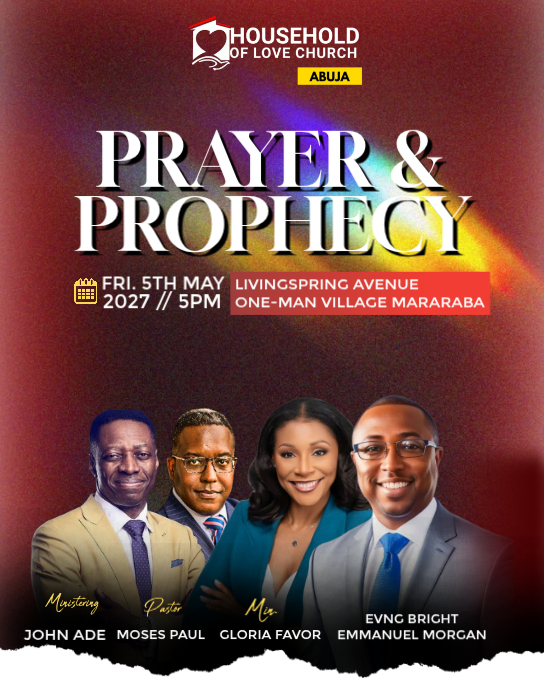 Brown Prayer and Prophecy Event Poster/Wallboard Template | PosterMyWall