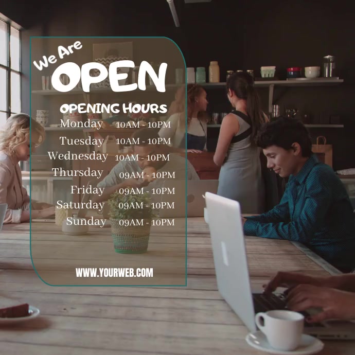 Brown Profesional We Are Open Pos Instagram Template | PosterMyWall