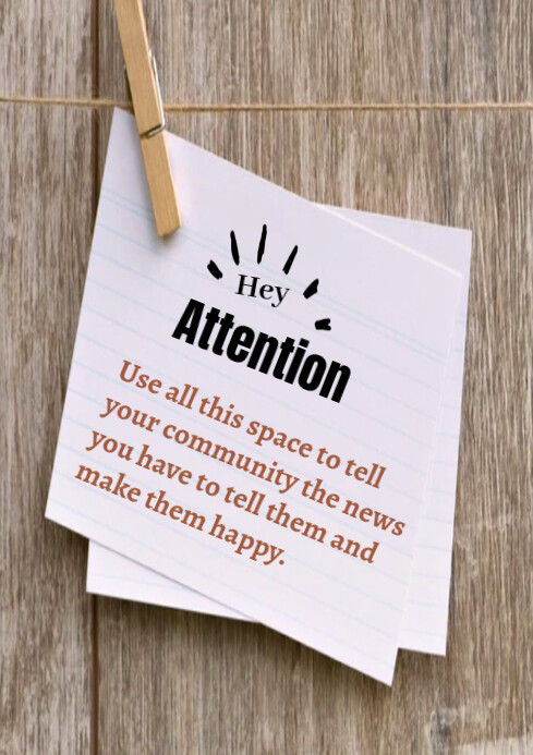 Copy of Brown Professional Attention Note A4 | PosterMyWall