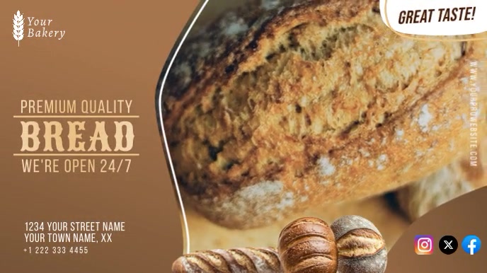 Brown Professional Bakery Digital Display (16 | PosterMyWall