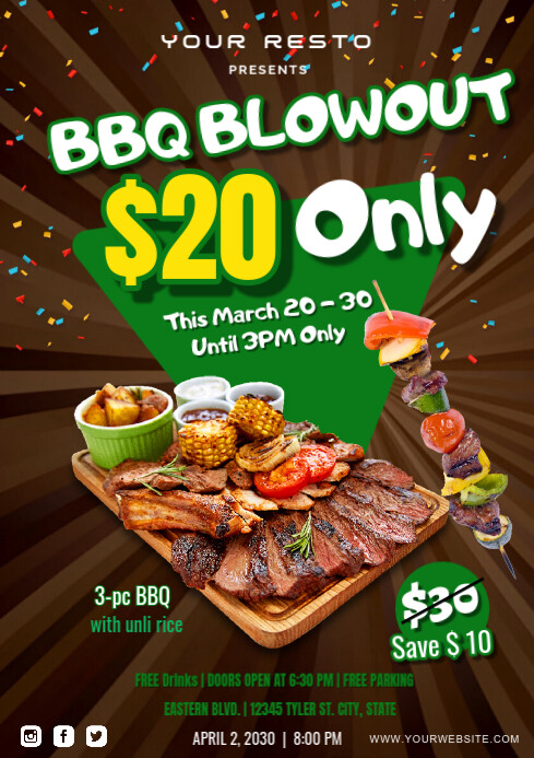 Copy of Brown Professional Barbecue Blowout A4 | PosterMyWall