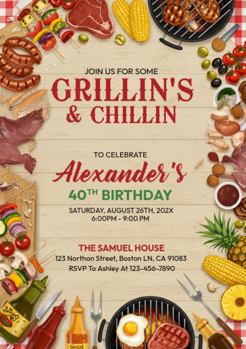 Brown Professional Bbq Party A4 Template | PosterMyWall