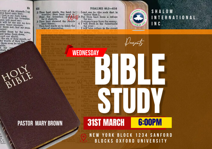 Brown Professional Bible Study A5 Template | PosterMyWall