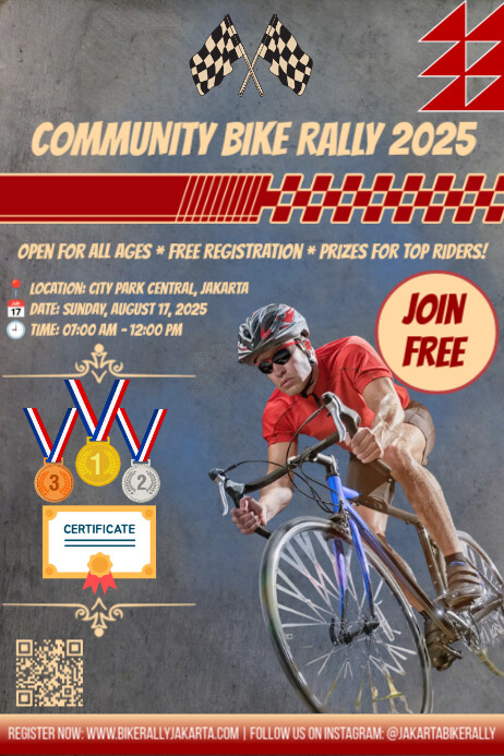 Brown Professional Bike Rally 2025 Poster Template | PosterMyWall