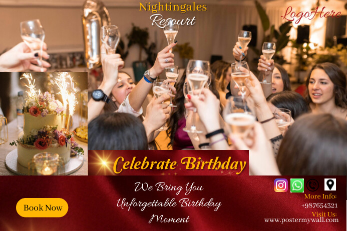 Brown Professional Birthday Celebration Poste Templat | PosterMyWall