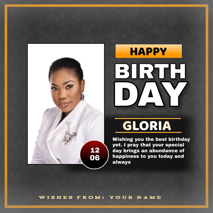 Brown Professional Birthday Template Square | PosterMyWall