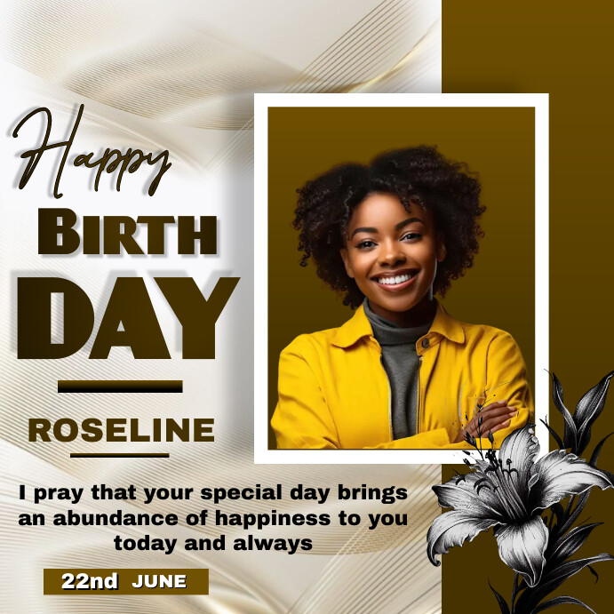 Copy of Brown Professional Birthday Template Square | PosterMyWall
